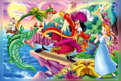 Peter Pan Vs Captain Hook Fight Disney Matte Finish Poster Paper Print ...