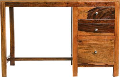 WOODSTAGE Sheesham Wood Office Desk with 3 Drawer Storage for Home ...