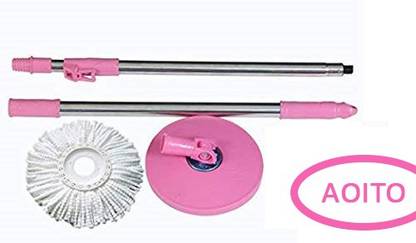 Aoito Mop Rod Full Stick Stainless Steel with 1 Refill 360 Degree ...