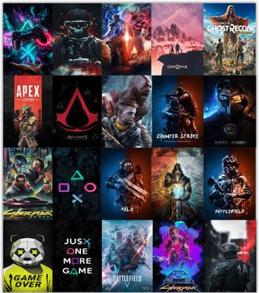 pack of 20 gaming wall poster games poster for room|A4 Size 11.9x8.3 ...