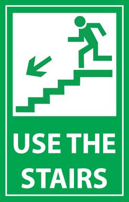 WallDesign Use The Stairs Sign Board 7 in x 11 in For Buildings Offices ...