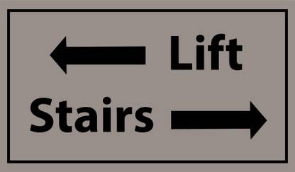 WallDesign "Lift & Stairs" Direction Sun Sign Board Emergency Sign ...