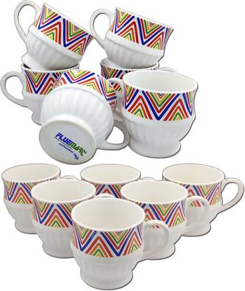 Fluemart Pack of 12 Ceramic Coffee Cup & Tea Cup Set of 12 (AE7HDD ...