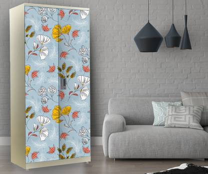 digital print world 213.36 cm Almirah Sticker Extra Large Floral Design ...