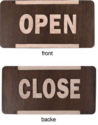 GLNRM 25.4 cm Wooden open/Close Sign Board Office Company Shops (WOODEN ...