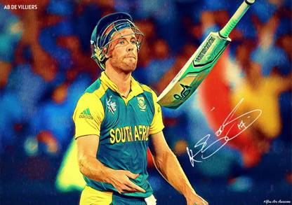 Abraham Benjamin de Villiers South African Cricket Player Art Effect ...