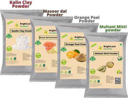 Brightland multani mitti kaolin clay orange masoor Dal powder - Price ...