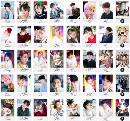Pack of 40 BTS (35 Individual and 5 Group) Band Members Photocards ...
