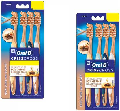 Oral-B Criss Cross Toothbrush with Clove Extract, 8 Toothbrushes Extra ...