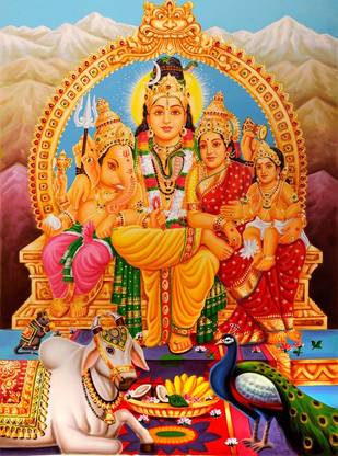 Lord Shiv Parvati Poster Photographic Paper - Religious posters in ...