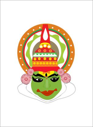 K2A Studio 50 cm onam traditional face wall sticker Self Adhesive ...