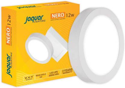Jaquar Lighting 12-Watt LED Nero Surface Mounted Round Panel Light ...