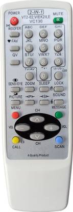 Axelleindia Infrared Compatible Replacement VC130 (2-in-1)CRT TV Remote ...