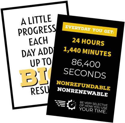 Pack of 2 Value of Time Motivational Poster for room, office or door ...