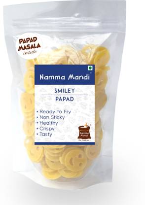 Namma Mandi Smiley Papad with Papad Masala - Ready to Fry Fryums 150 g ...