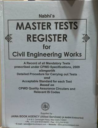 Master Tests Register For Civil Engineering Works: Buy Master Tests ...