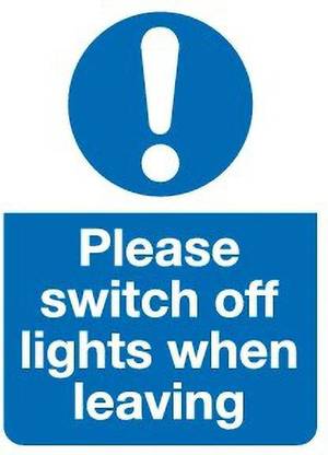 SRG INFOTECH Please switch off lights when leaving sign board Emergency ...