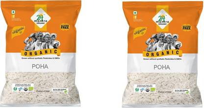 24 Mantra ORGANIC POHA 1000 GRAMS PACK OF 2 (500G X 2) Poha (Full Grain ...