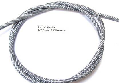 TAC Gi Wire Rope PU Coated Transparent 3mm x 10Mtr Silver - Buy TAC Gi ...
