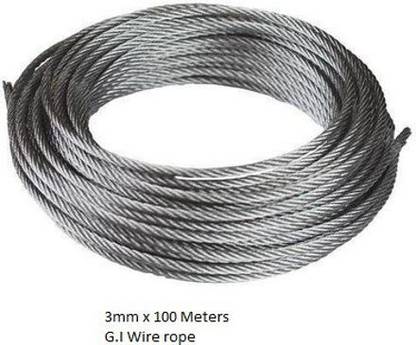 TAC Gi Wire Rope 3mm x 100Mtr for Lifting Galvanised Silver - Buy TAC ...
