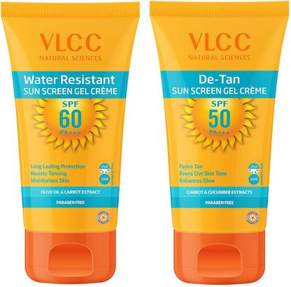 VLCC De Tan SPF 50 Sunscreen-100 g and Water Resistant Sunscreen - SPF 50 & 60 PA+++ - Price in ...