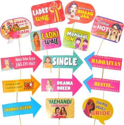 Party Decorz Mehndi Ceremony Photo Booth Party Props Set Of 15 Pcs ...