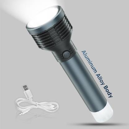 Pick Ur Needs Rechargeable Emergency Light 2 In 1 Led Torch Aluminium ...