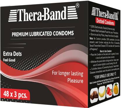 Theraband Extra Dotted Honeymoon Pack Condom For Men - Ultra Thin And ...