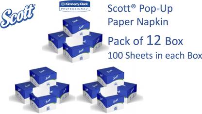 Kimberly Clark Scott Pop-up Napkin 1235 - Pack of 12 White Paper ...