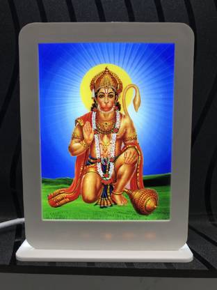 ZEALTHEPOWER HANUMAN JI Acrylic Light Lamp with Color Print (USB) Night ...