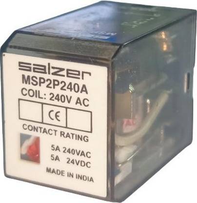 Salzer 8Pin 2C/O 2Pole 240V AC 5Amp (L&T) Make General Purpose Relay ...