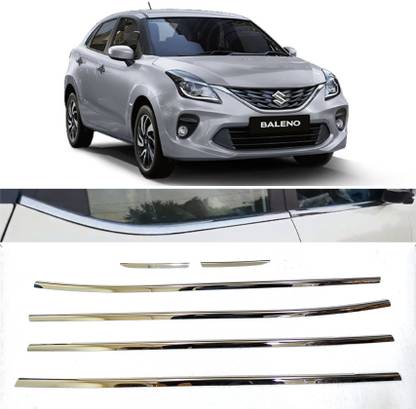 SPEED 99RPM Chrome Stainless Steel Window Garnish for BALENO set of ...
