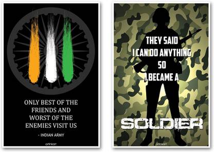 Combo Set of 2 Soldier Indian Army Poster | Inspirational Motivational ...