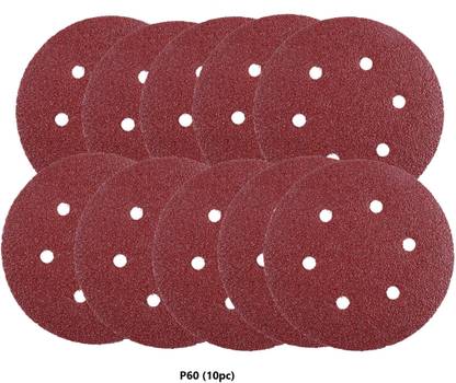 Inditrust 10 Pcs 6inch Sand Paper Size P60 (60 Grit) Round Sand Paper ...