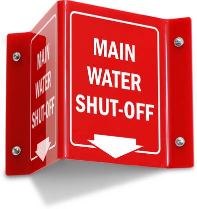 SRG INFOTECH Main Water Shut-off sign Emergency Sign Price in India ...
