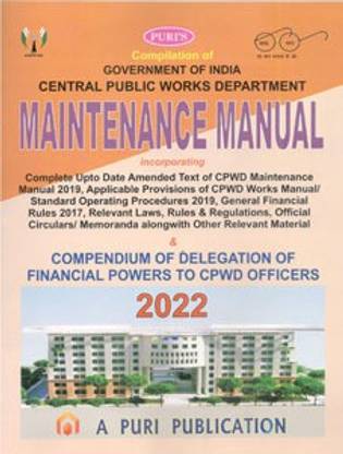 CPWD MAINTENANCE MANUAL 2022 (Compilation): Buy CPWD MAINTENANCE MANUAL ...