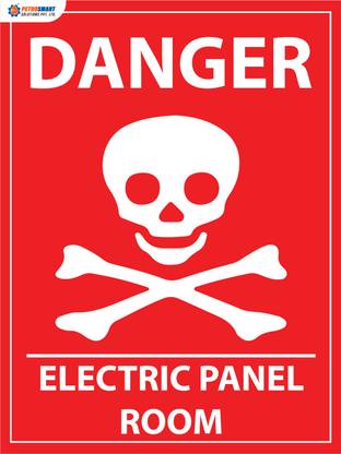 Electric panel Danger sign vinyl sticker 15"*20" Paper Print - Quotes ...