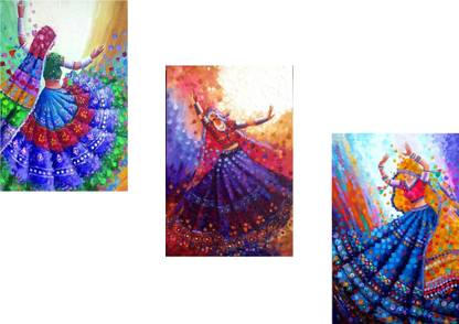 Sudarshan Creatives 90 cm 3D Rajasthani Dance Wall Sticker Self ...