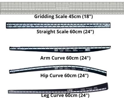 Artonezt 4 Khyati Fashion Designing Tailoring Scales (24")+ Gridding ...