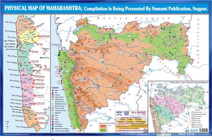 Physical Map Of Maharashtra Paper Print - Maps posters in India - Buy ...