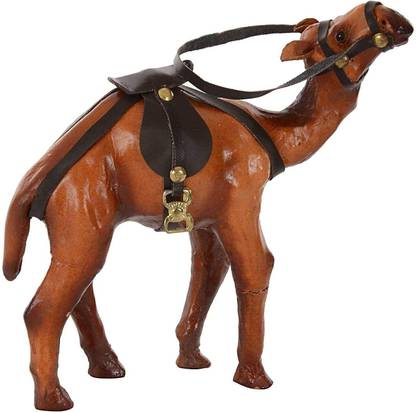 Pink Sky Wooden Camel showpiece Rajasthani Wooden Leather & Suede ...