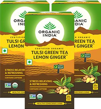 ORGANIC INDIA Tulsi Ginger Lemon Green Tea Bags Box Price in India ...