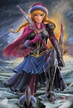 Poster Frozen Elsa as Warrior (Wall Poster, 300GSM Matt, 13x19 Inches ...