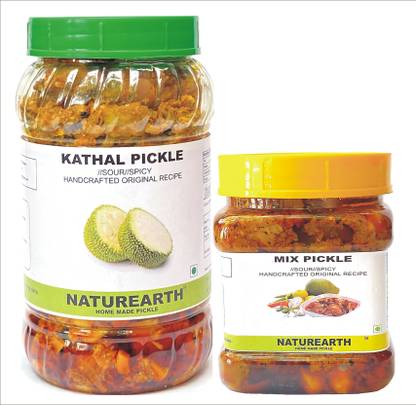 NaturEarth Kathal Pickle & Mix Pickle Combo ( 400+200 Gm) Maa Ke Hath ...