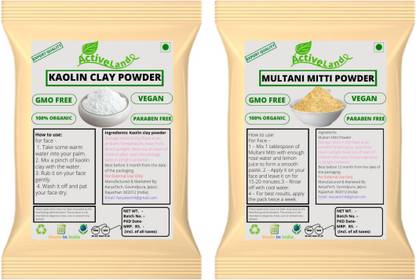 Activeland Multani Mitti (Fuller's Earth) & Kaolin clay (chinni Mitti ...