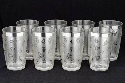 CENTUREUM (Pack of 8) 100% Unbreakable Curved Shape Prism Pattern Water ...