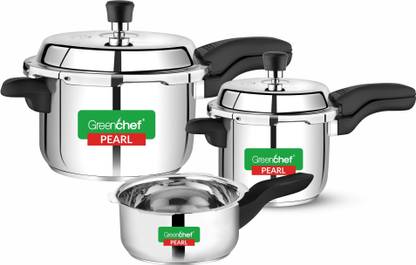 Greenchef Pearl Special Combo 2 L, 3 L, 5 L Induction Bottom Pressure ...