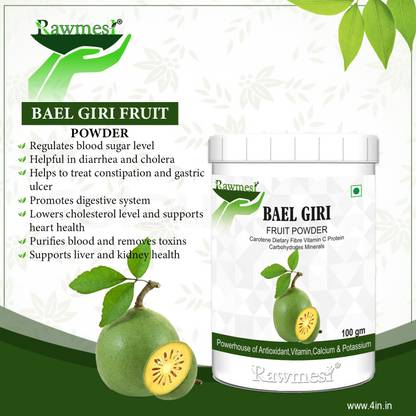 Rawmest Pure Organic Bael Powder (Baelgiri/Wood Apple/Belgiri/Aegle ...