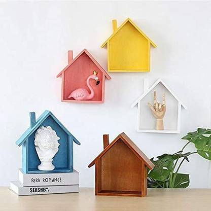 Screeno Wall Shelf Rack Shelves Lodge House Shape Shelf MDF Wall ...