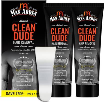 Man Arden Natural Clean Dude Hair Removal Cream For Men Price in India ...